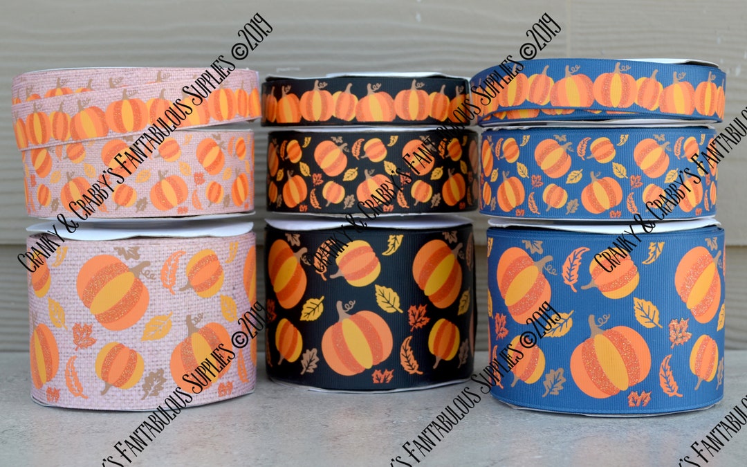 Fall Pumpkin Scatter - US Designer Printed Ribbon - I Dream of Fall ...