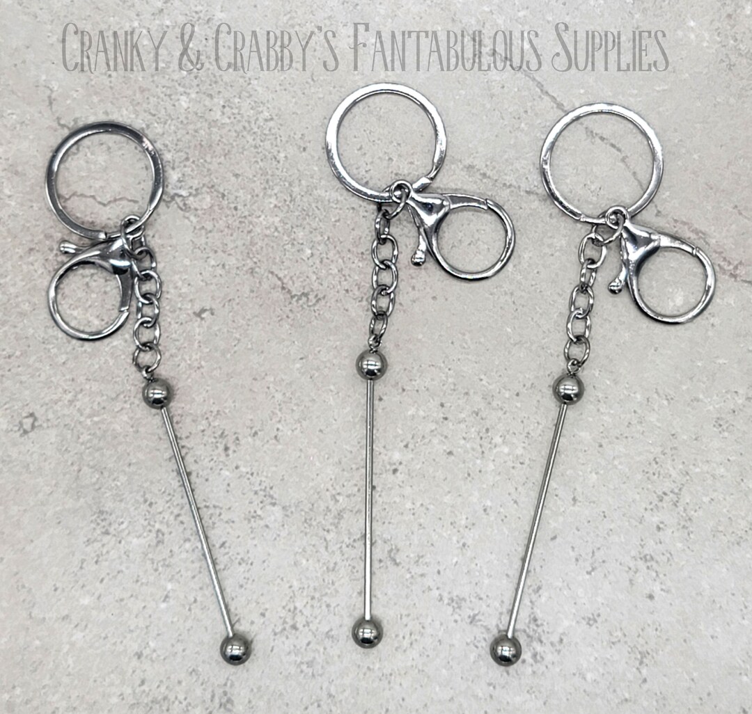 Beadable Blanks - GUNMETAL Key Chain or Pendant - Add Beads - Fit Bead ...