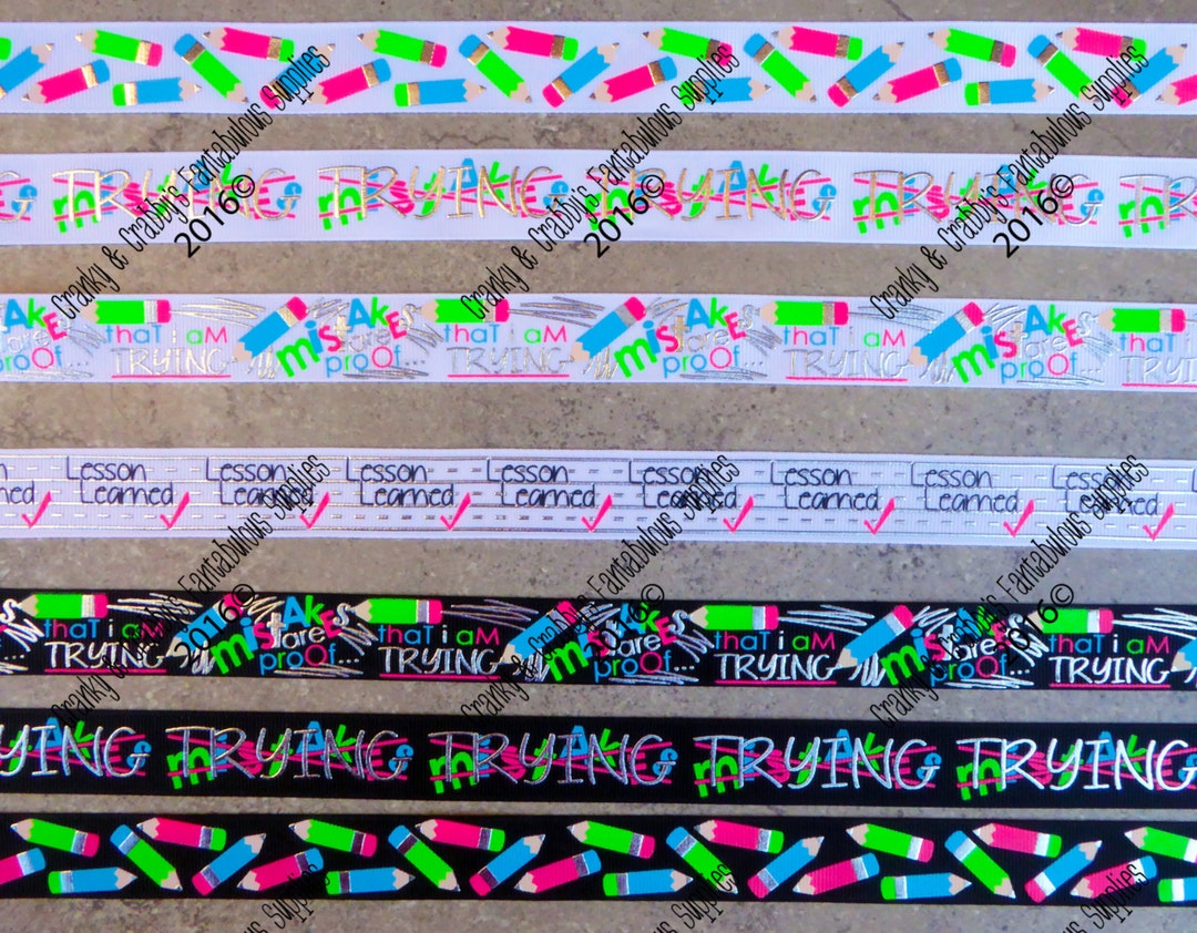 7/8" Back to School - Mistakes Are Proof of Trying - Black or White ...