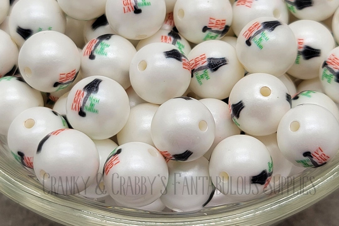 12mm Leg Lamp Print Beads - Chunky Necklaces - Set of 20 - Small Beads ...