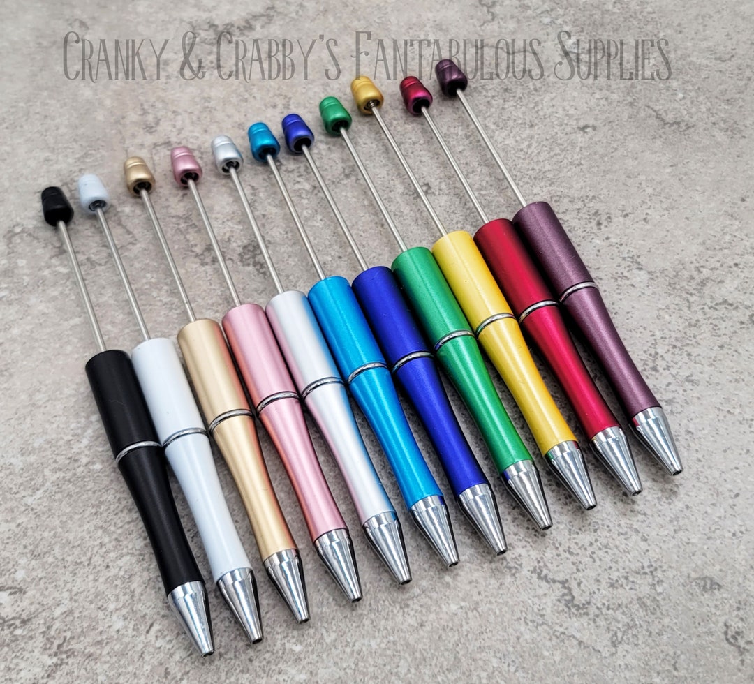 SET of 5 - Beadable PLASTIC Pen Blanks - Add Beads Pen - 11 Colors ...