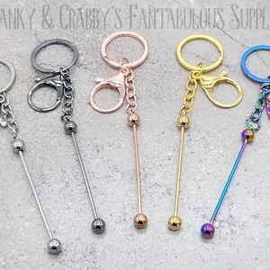 Beadable Blanks - RAINBOW Key Chain or Pendant - Add Beads - Fit Bead ...