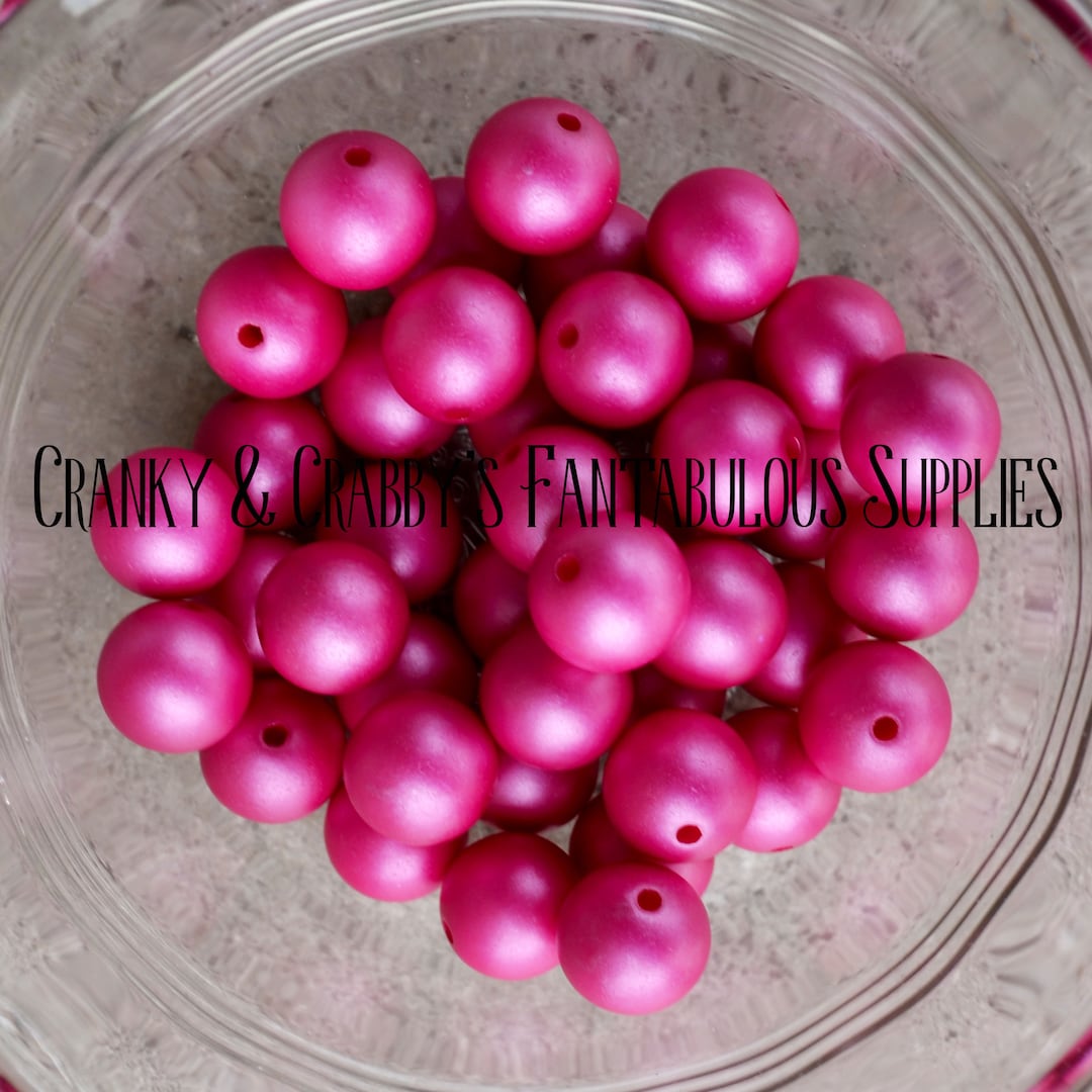 12mm Matte Pearl Hot Pink Beads - Valentine - Set of 20 Beads - Etsy