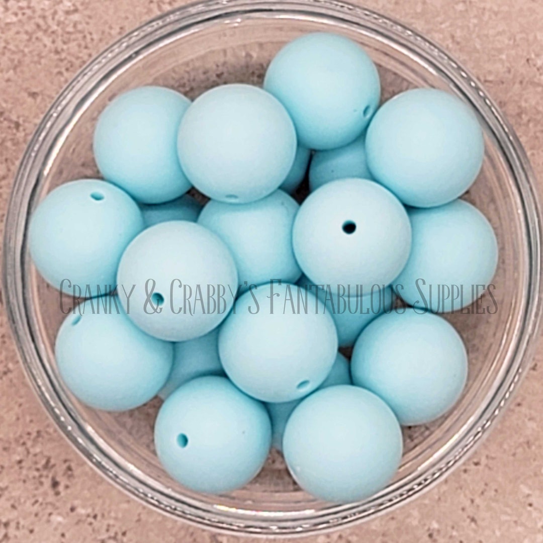 20mm Spring Frosted Solid ICE BLUE Chunky Necklaces Set of 10 Chalk ...