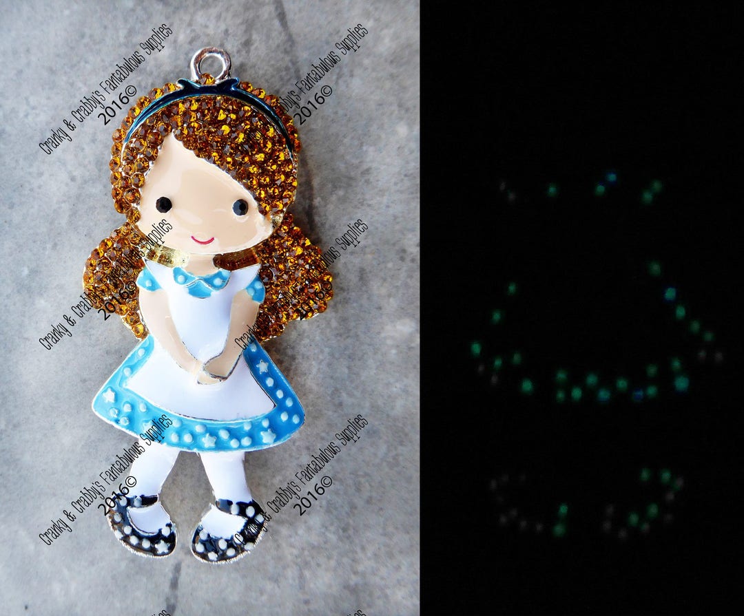 Original Design Alice Rhinestone Pendant - Glow in the Dark 57mm X 30mm ...