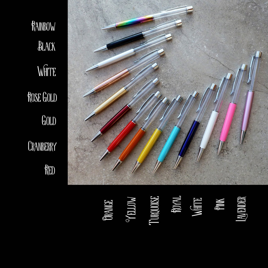 CLEARANCE Glitter Pen Blank - Fillable Pen - Mixed Set of 5 or 10 ...