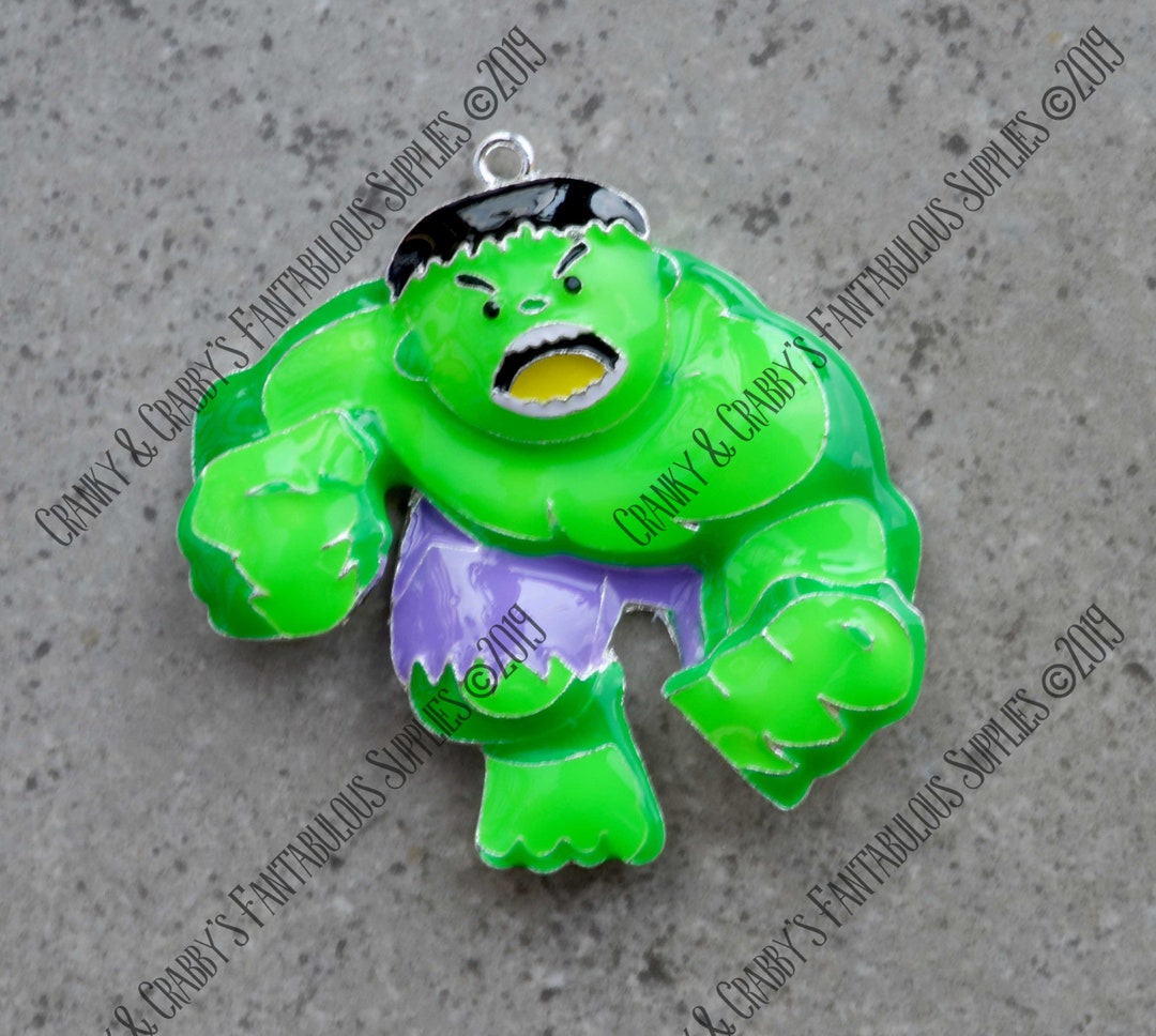 CUSTOM Hulk Inspired - Enamel and Rhinestone- Chunky Necklaces - 54mm X ...