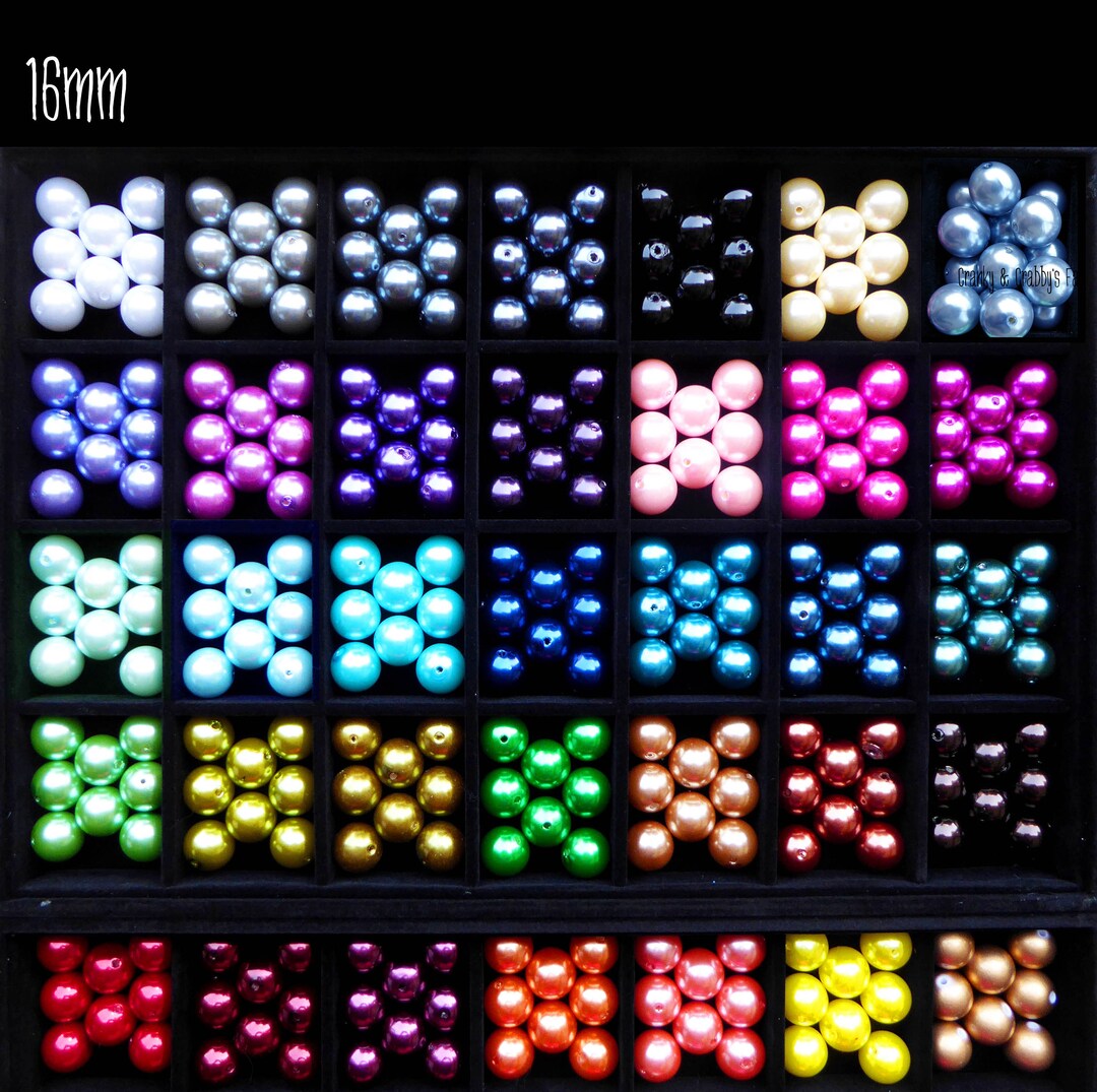 16mm Pearl Beads - Chunky Necklaces - Set of 10 - 35 Color Choices ...