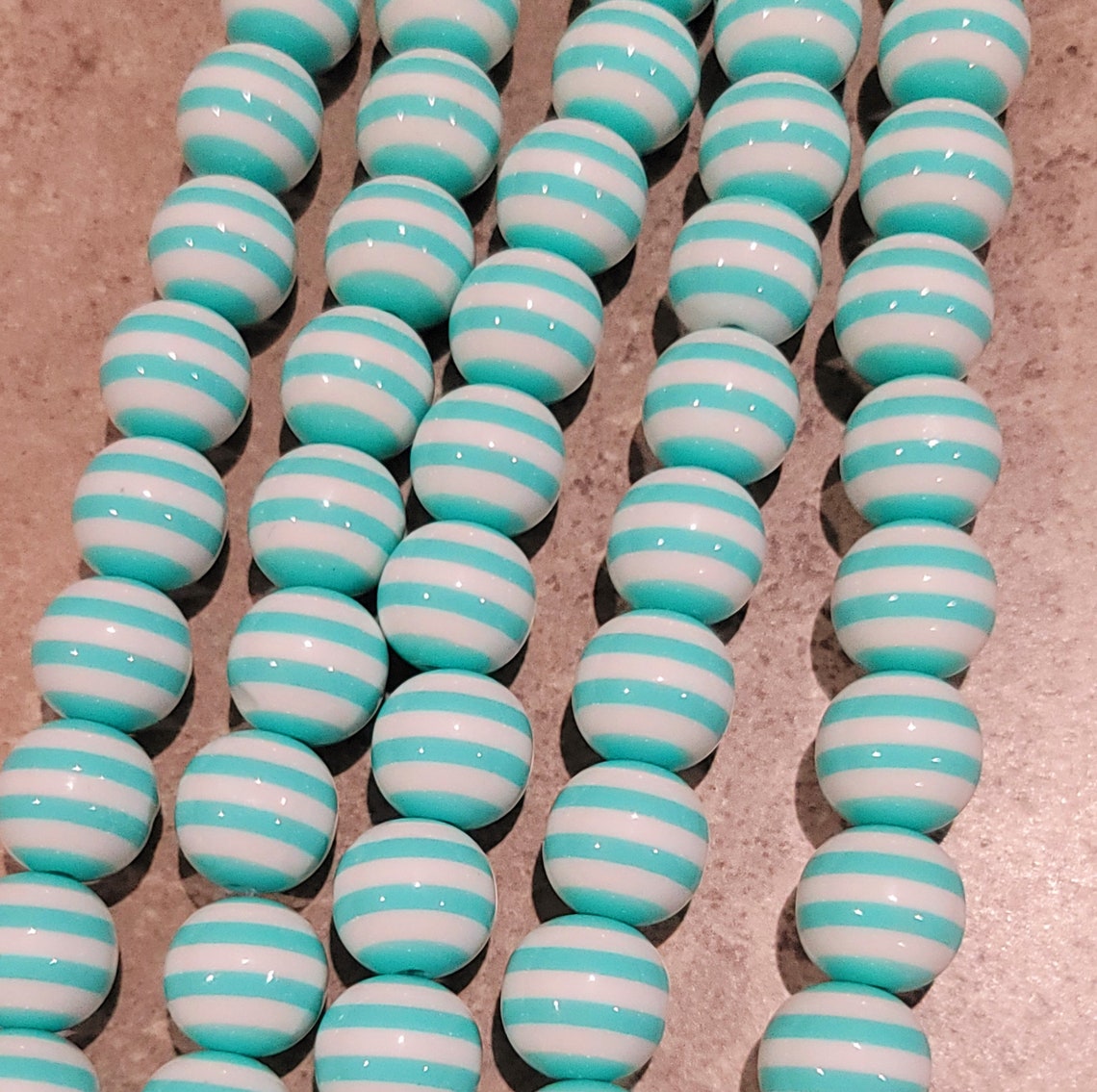 Strand/22 16mm Resin Stripe Bubblegum Beads - Chunky Necklaces - 11 ...