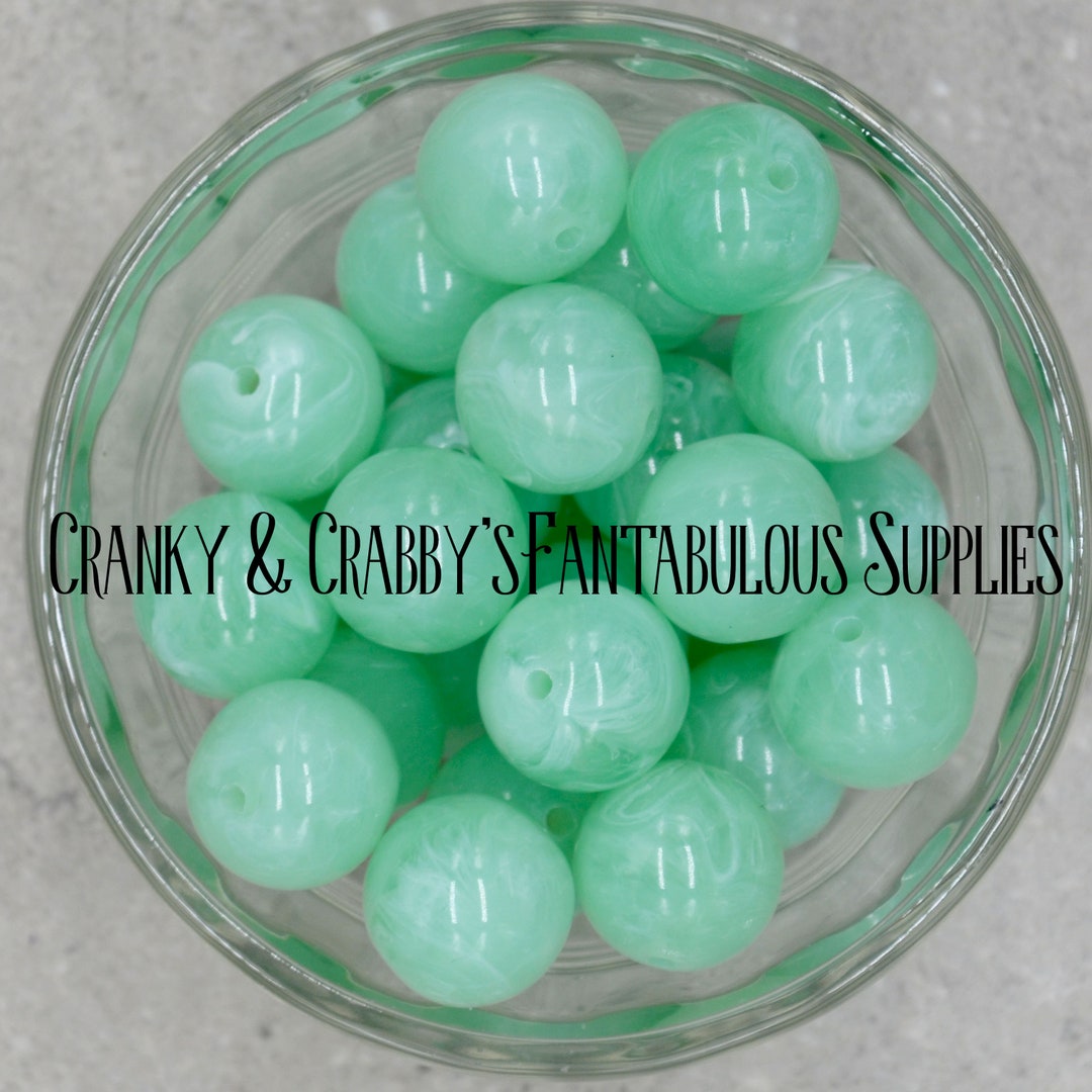 20mm Jelly Marble Mint - Chunky Necklaces - Set of 10 - Swirled - Etsy