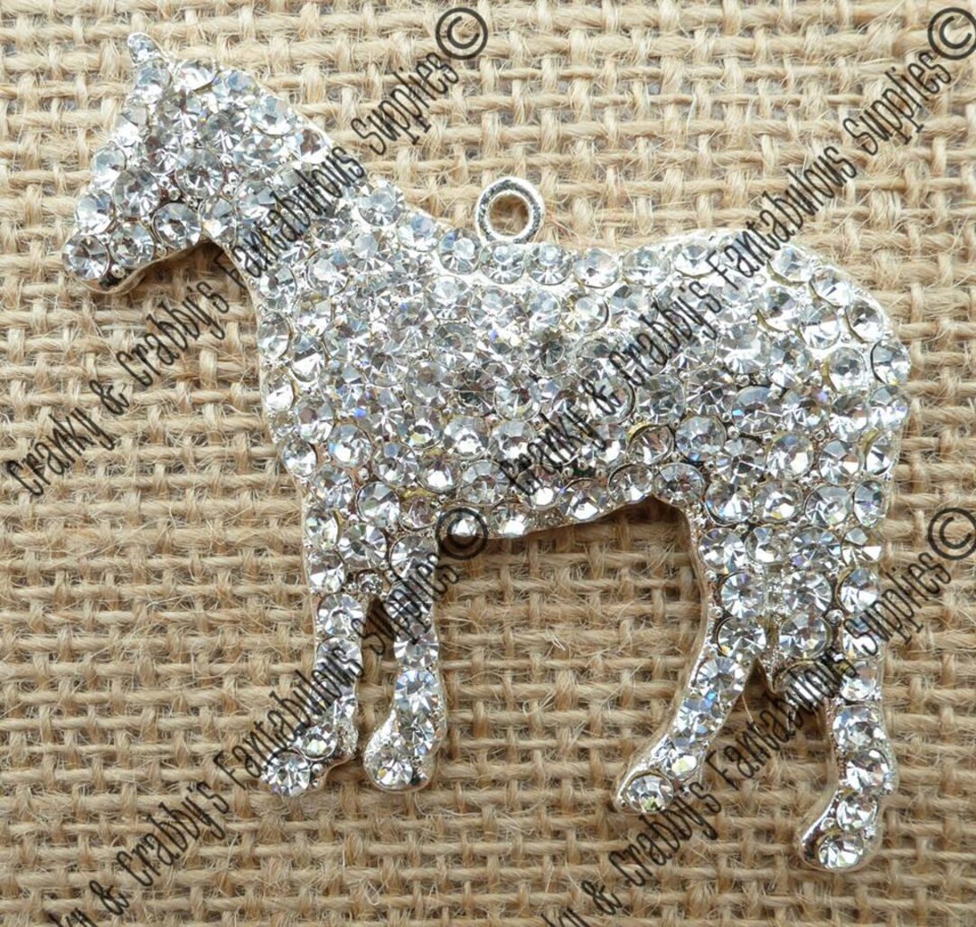 Rhinestone Horse Pendant - 56mm X 61mm Apprx - Livestock - Chunky ...