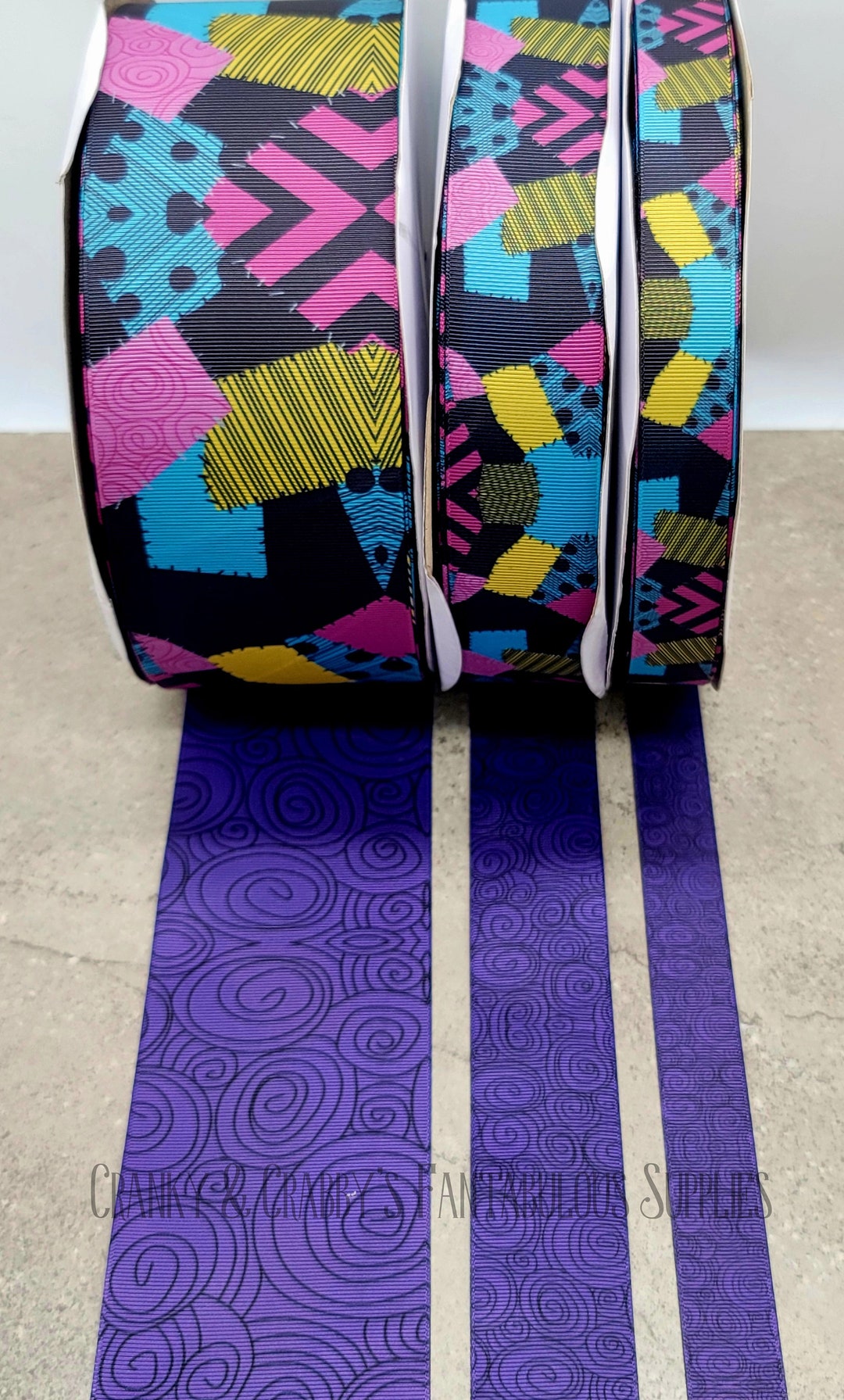 Sally Swirls Nightmare Patchwork Design - US Designer Ribbon - 1yd ...