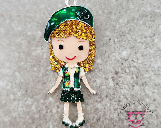 PP Cookie Boss - Scout - Enamel and Rhinestone Pendant - 54mm X 23mm - Etsy