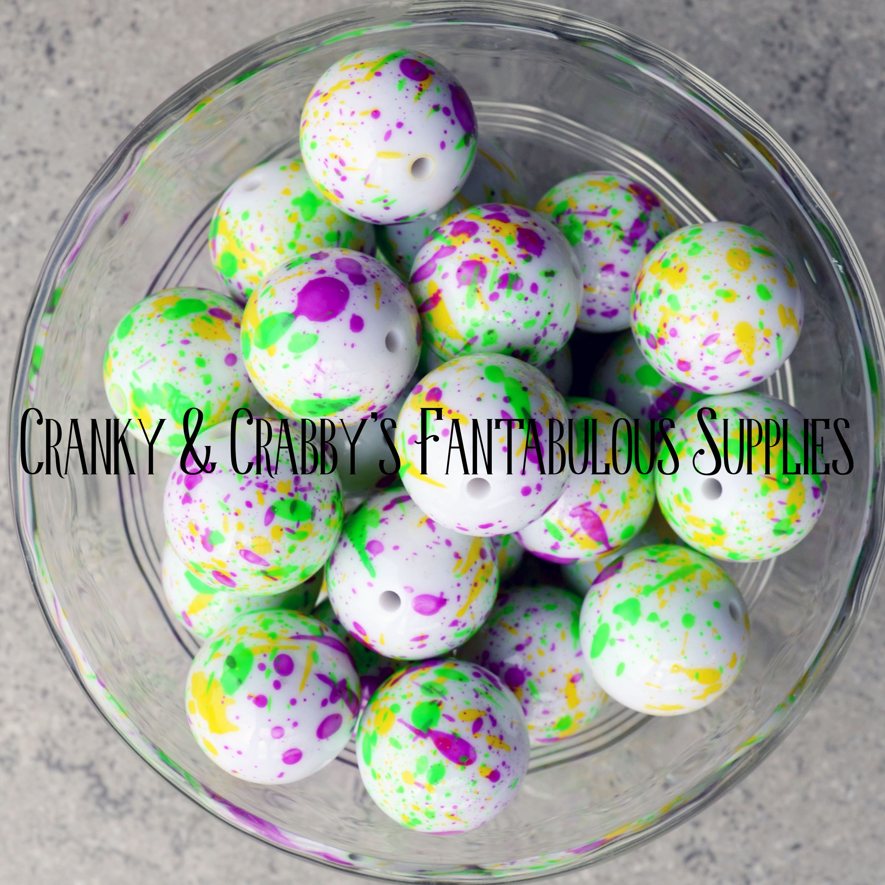 20mm Resin Neon Splatter Gumball Beads Chunky Necklaces - Etsy