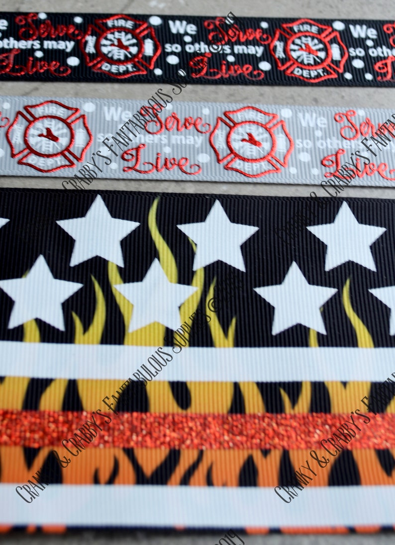 Fireman Ribbon US Designer Printed Ribbon 1yd Support - Etsy