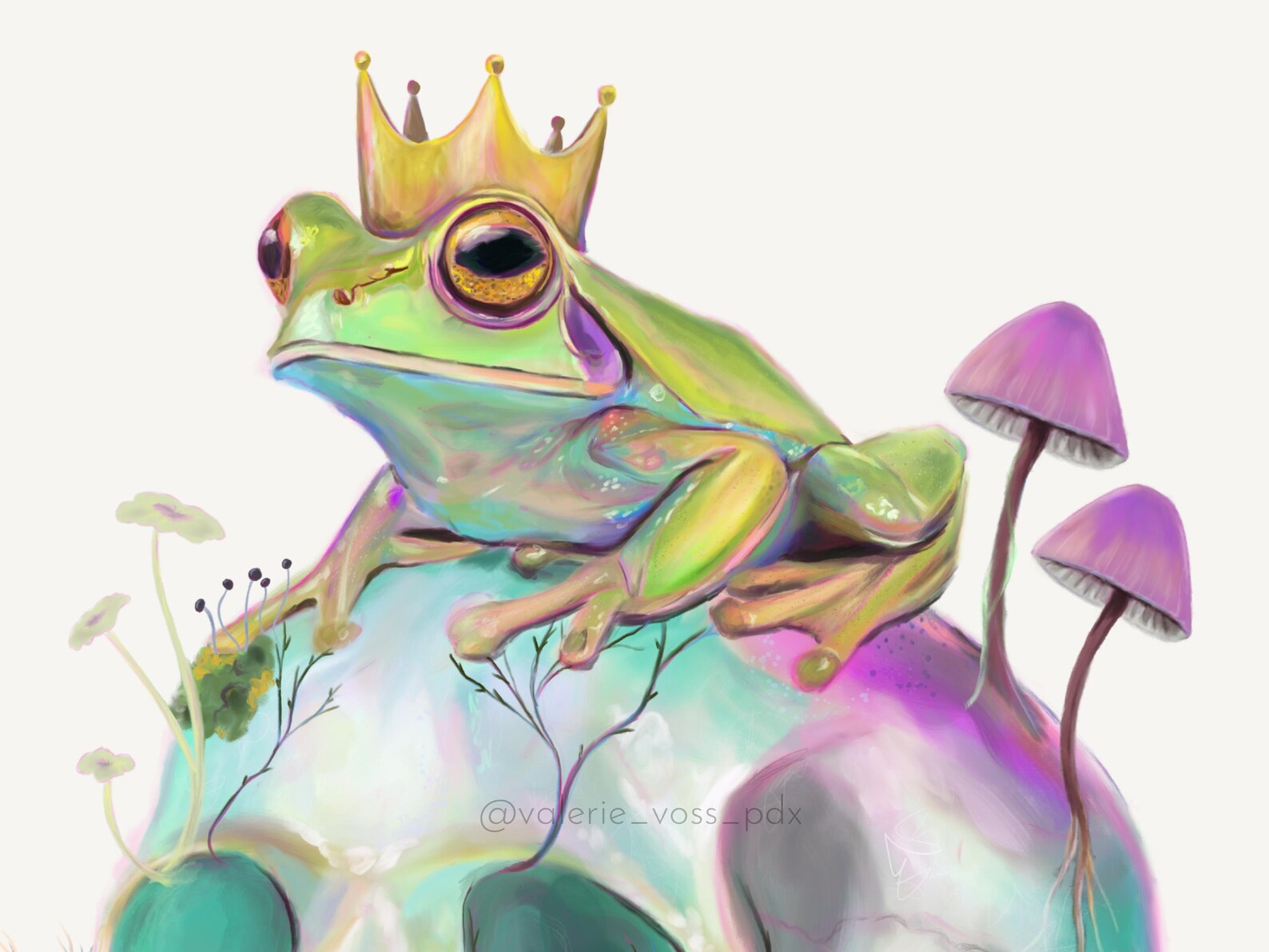 Frog Prince Art Print - Colorful Wall Art, Princess and the Frog ...