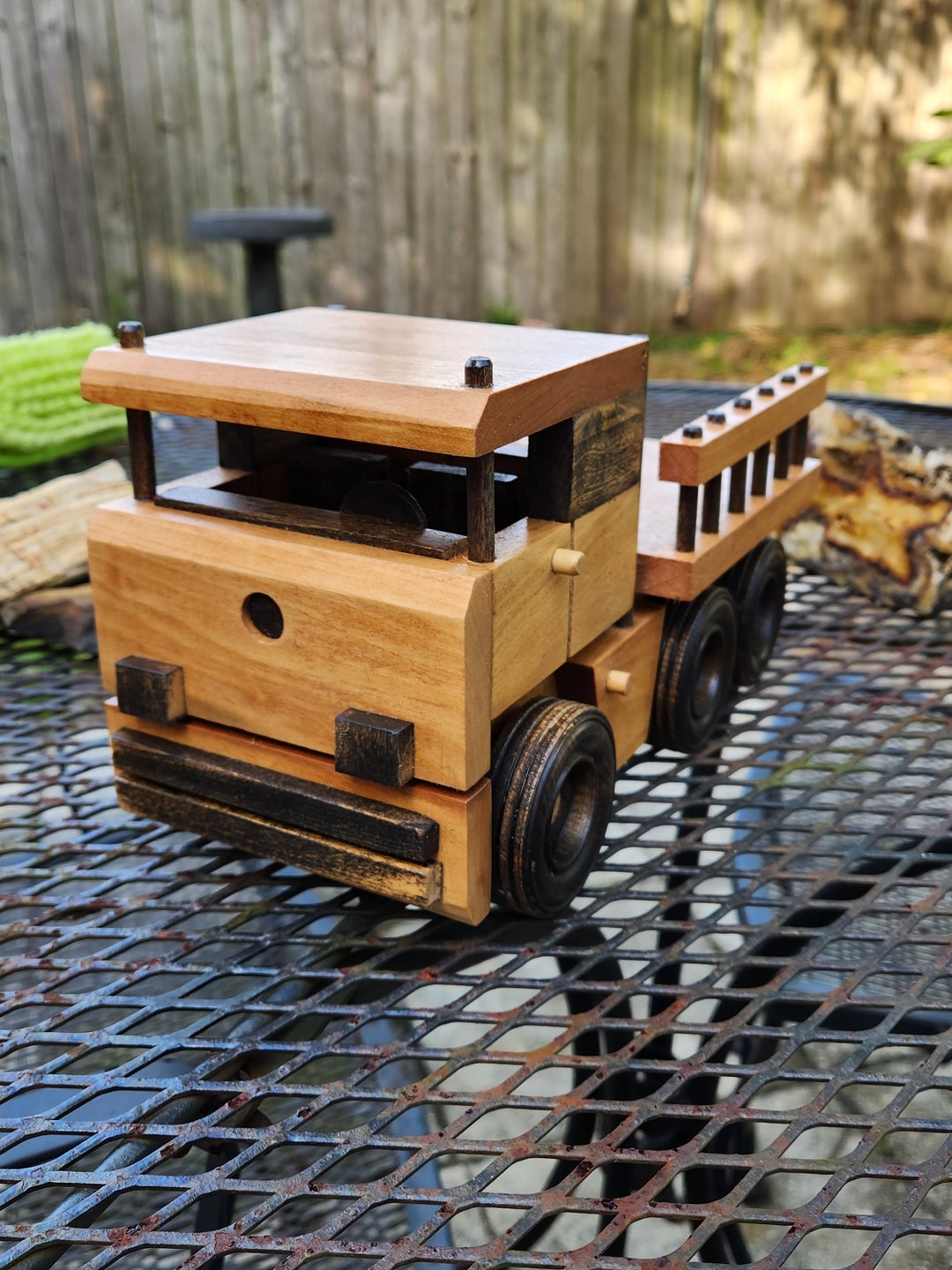 Toy Wooden Cabover Flat Bed Truck - Etsy