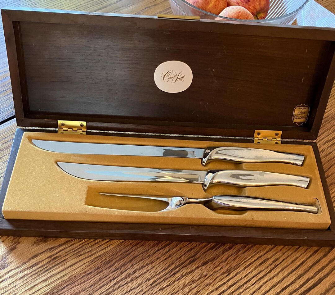 Carvel Hall Mid Century 3 Piece Carving Set in Walnut Box - Etsy
