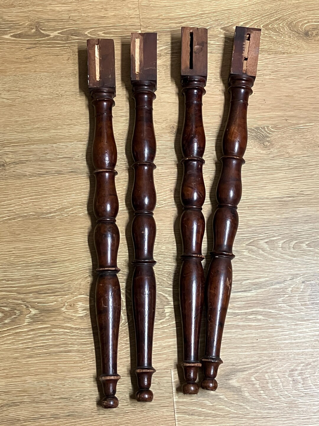 Set of 4 Walnut Victorian Turned Card Table Legs - Etsy