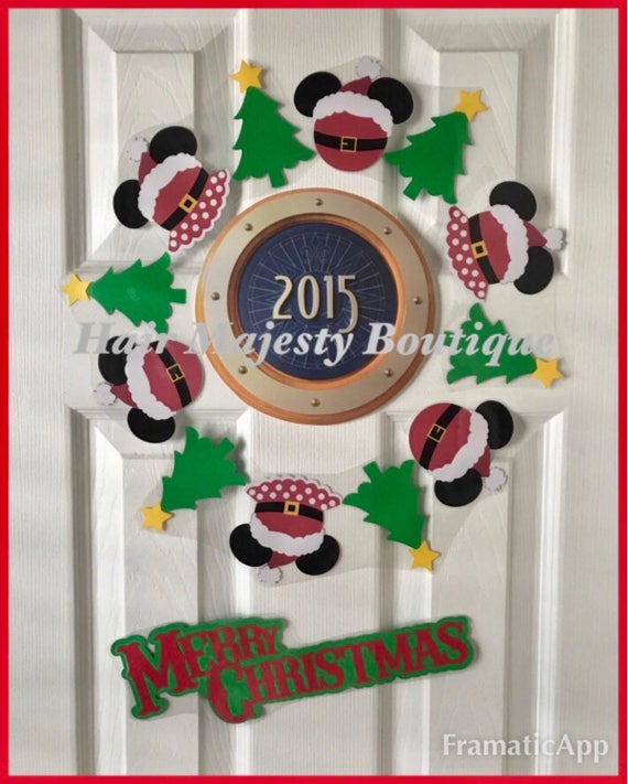 Mickey Mouse Merry Christmas Magnet Wreath for Cruise Door - Etsy