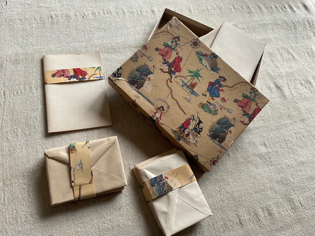 Mid Century Paper Box With Original Contents Paper and Envelopes - Etsy