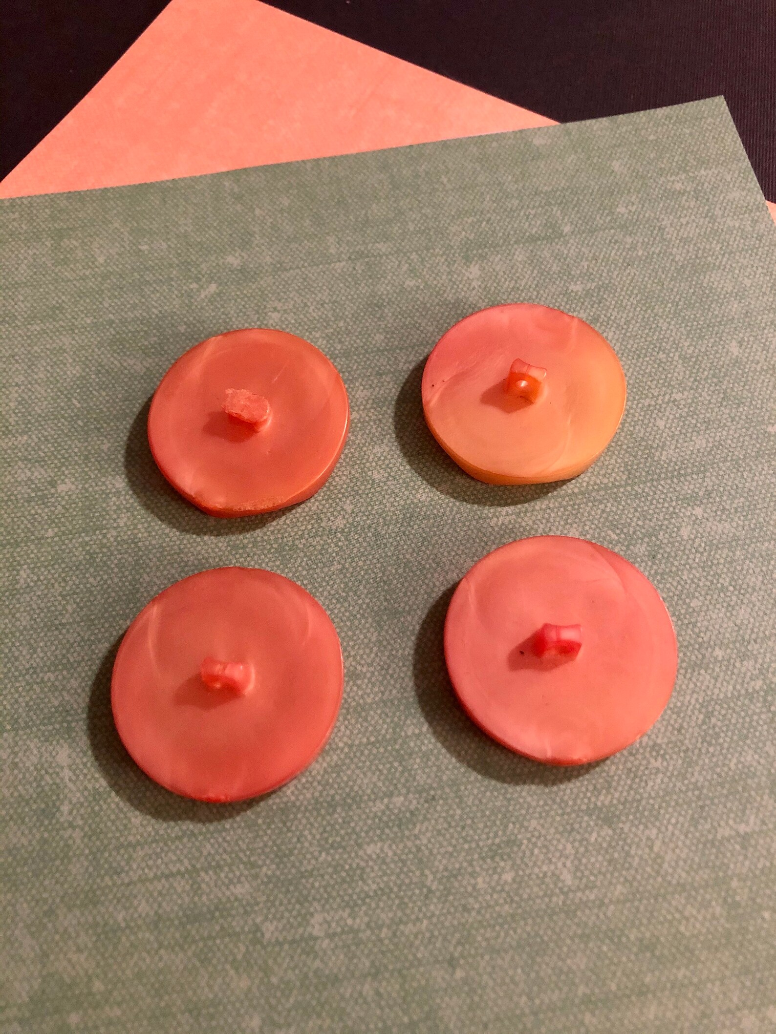 Large Vintage Peach Buttons | Etsy