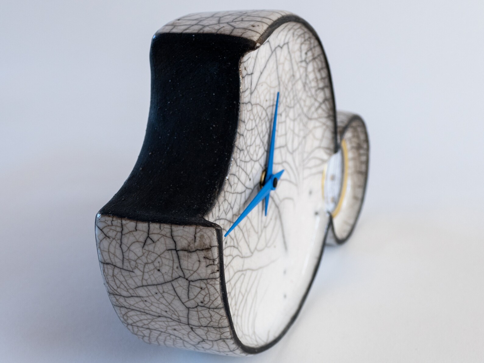 Raku Desk Clock, Statement Clock, Ceramic Handmade, Antique White ...