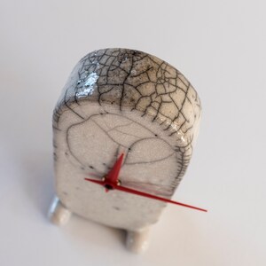 Ceramic Table Clock, Statement Clock, Raku Handmade, Antique White ...