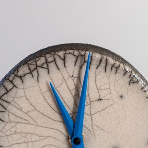 Raku Table Clock, Statement Clock, Ceramic Handmade, Black White ...