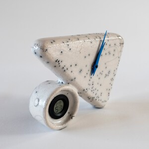 Raku Desk Clock, Statement Clock, Ceramic Handmade, Antique White ...