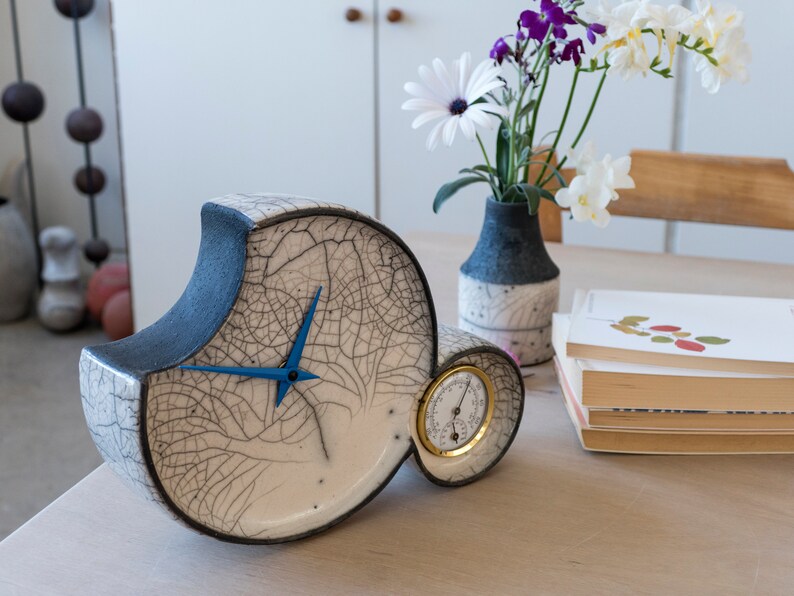 Raku Desk Clock Statement Clock Ceramic Handmade Antique - Etsy
