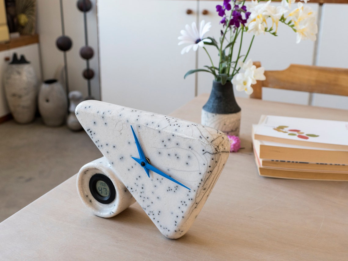 Raku Desk Clock Statement Clock Ceramic Handmade Antique | Etsy