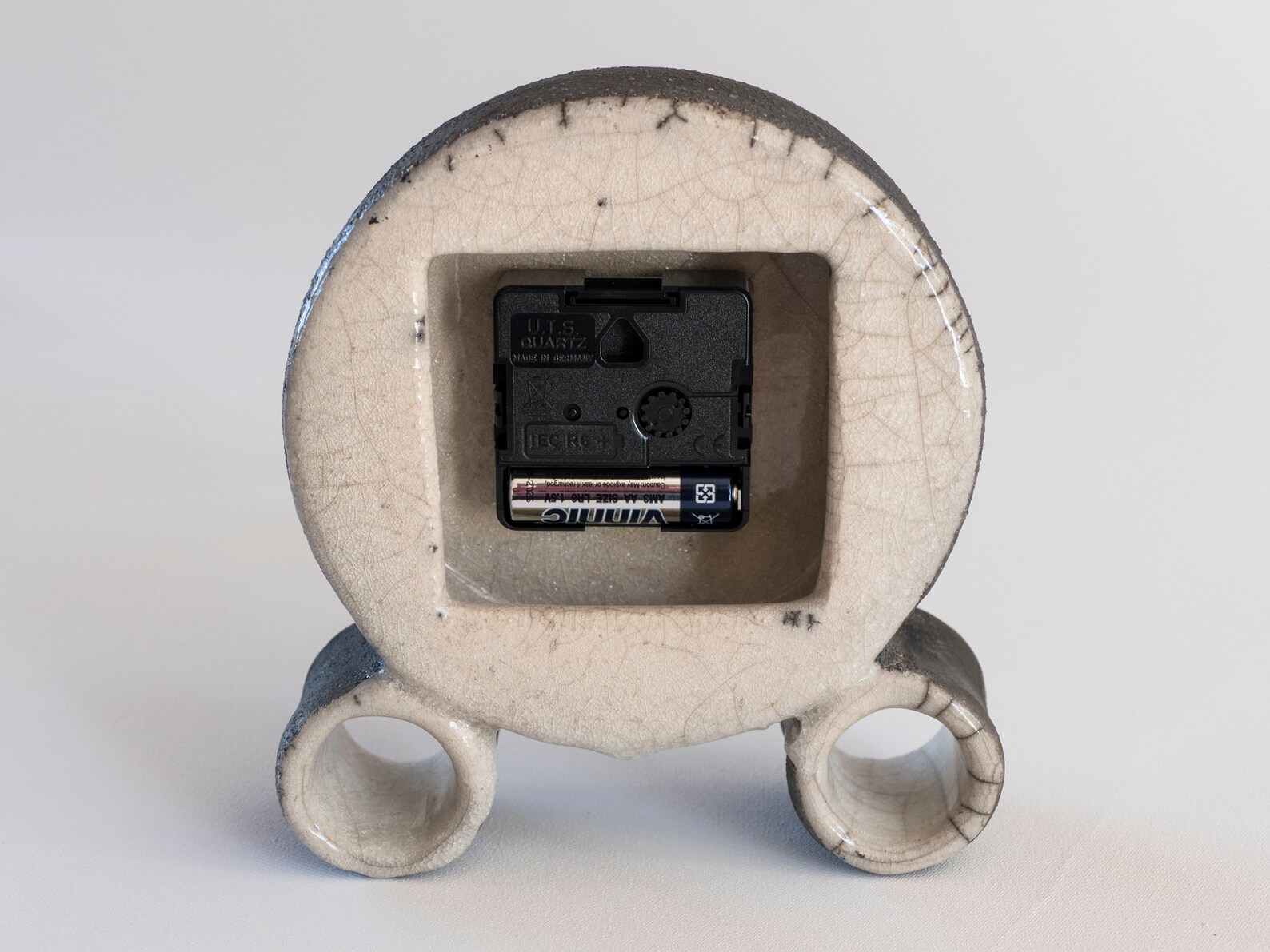 Raku Table Clock, Statement Clock, Ceramic Handmade, Black White ...