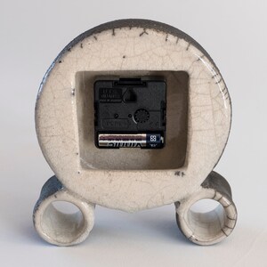 Raku Table Clock, Statement Clock, Ceramic Handmade, Black White ...