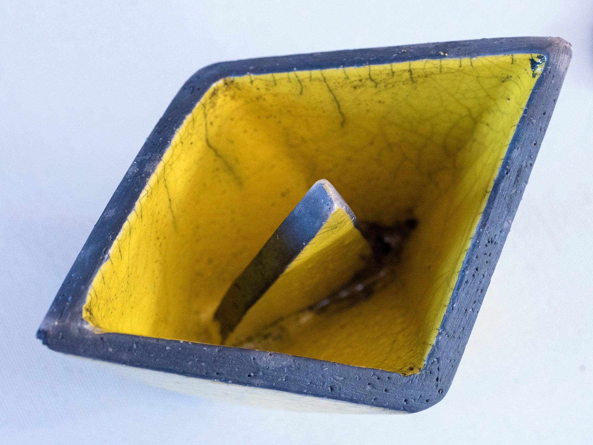 Paper Boat Ceramic Handmade Raku Fired Yellow Crackled - Etsy