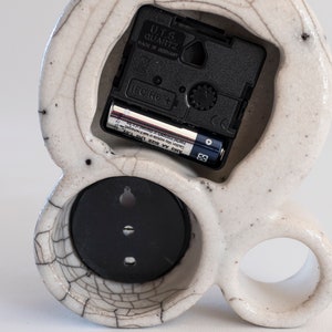 Raku Desk Clock, Statement Clock, Ceramic Handmade, Antique White ...