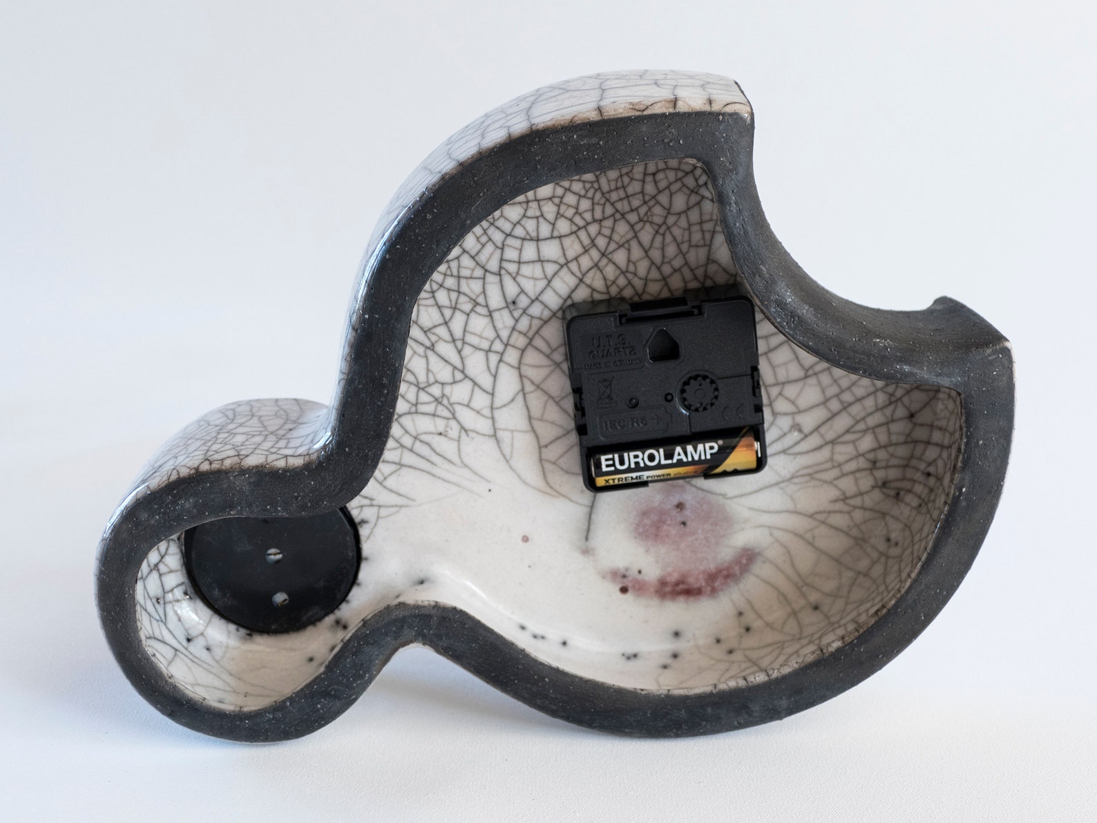 Raku Desk Clock, Statement Clock, Ceramic Handmade, Antique White ...