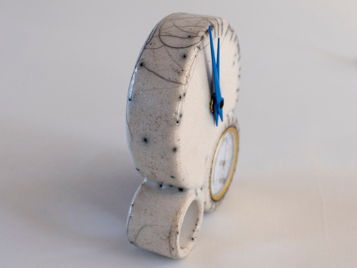 Raku Desk Clock Statement Clock Ceramic Handmade Antique - Etsy
