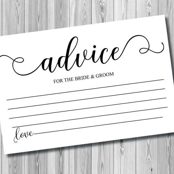 Wedding Advice Cards Funny Etsy