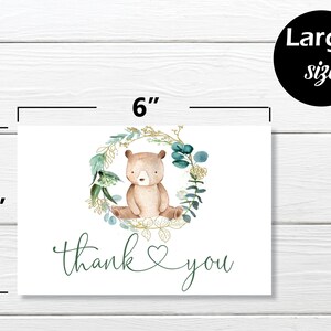 DIY Editable Bearly Wait Thank You Card Template - Bear Birthday ...