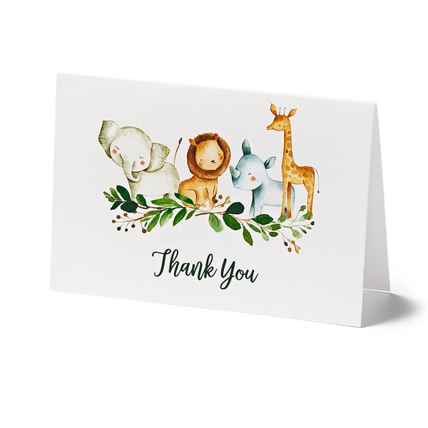 Thank You Cards Birthday Zoo - Etsy