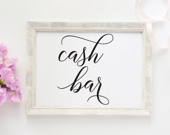 Cash Bar Wedding Sign - Etsy