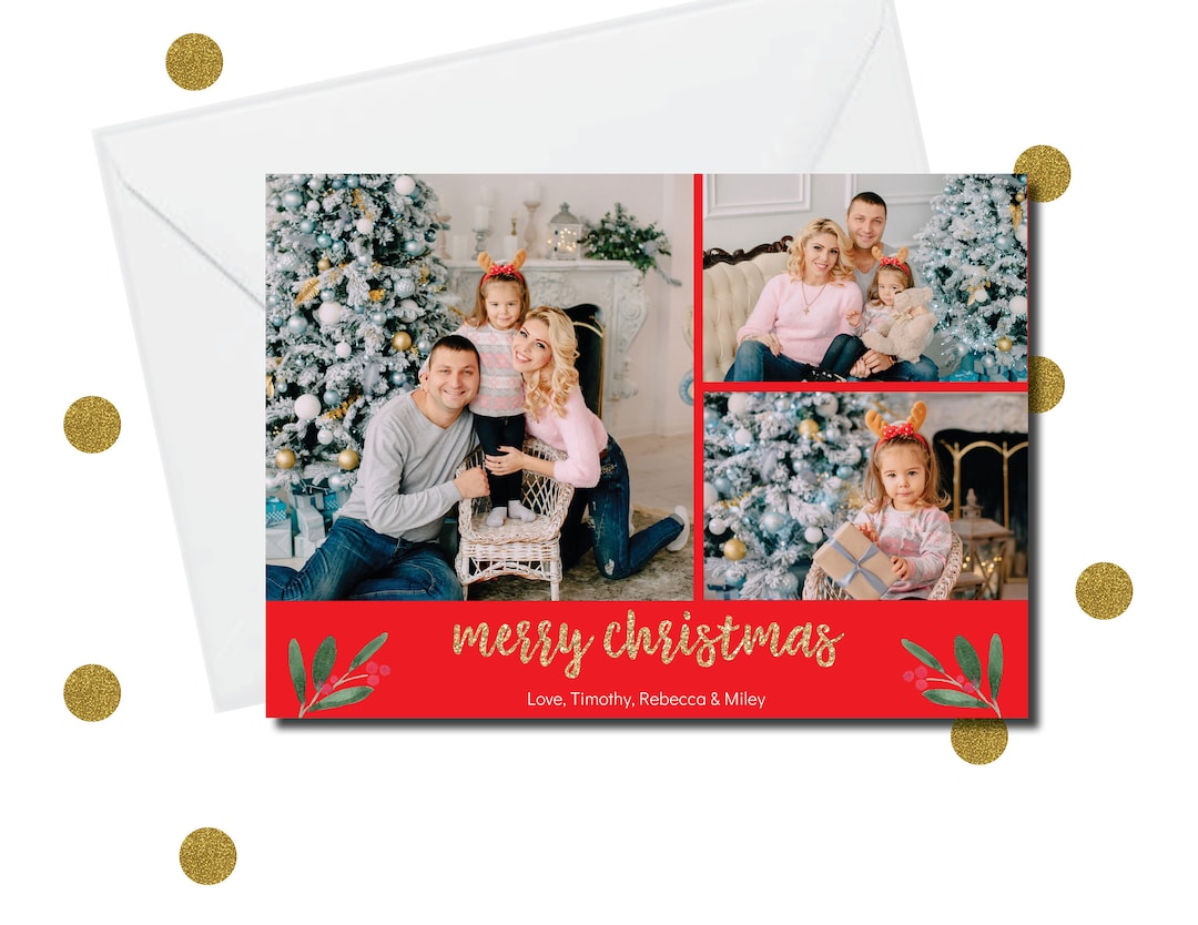 DIY Editable CHRISTMAS Family Photo Editable Printable Card ...