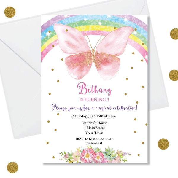 Butterfly Invitation - Etsy