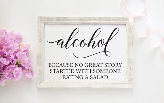 Alcohol Sign Wedding Bar Sign Wedding Drinks Sign Open Bar - Etsy