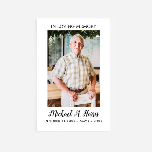Personalized Funeral Memorial Cards - Etsy