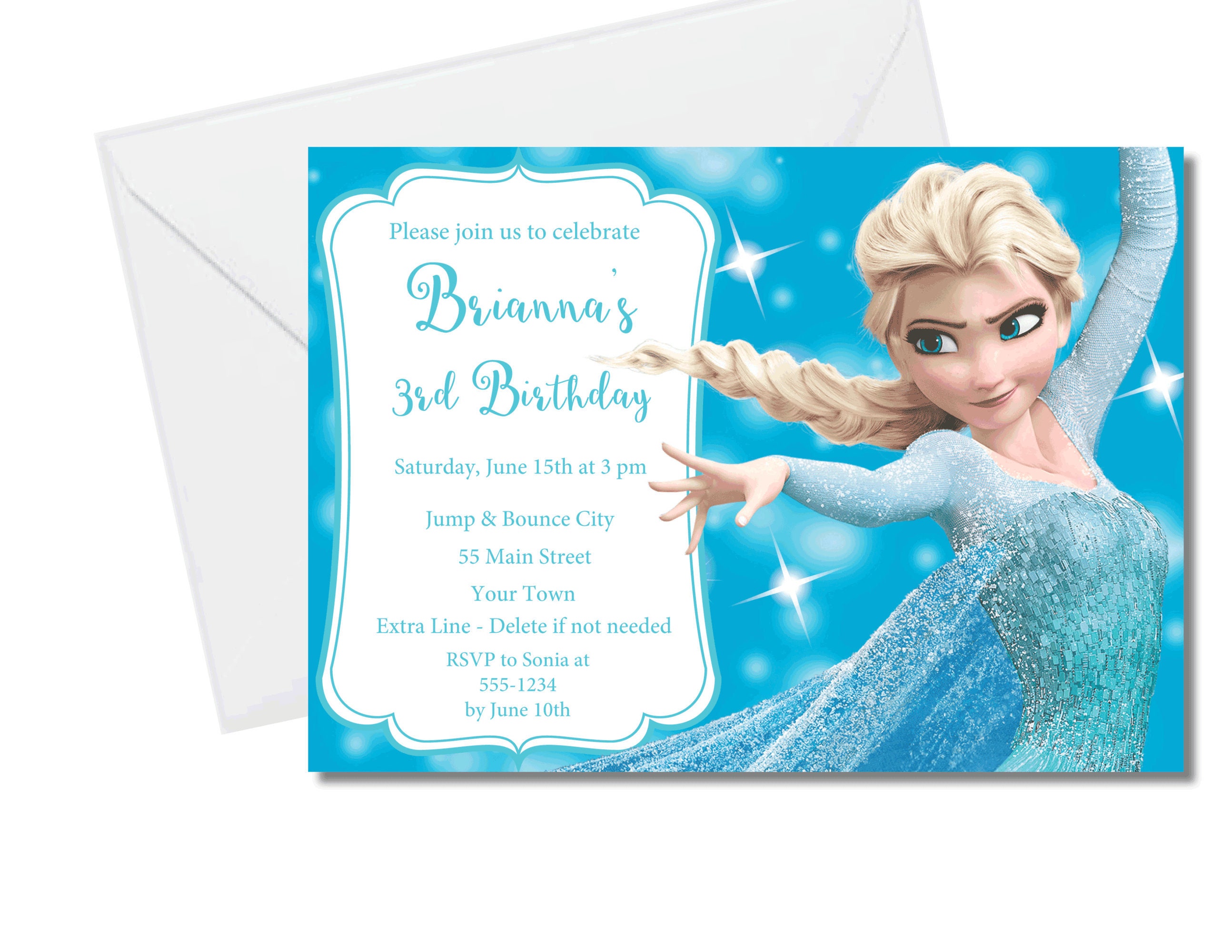 Diy Editable Invitation Frozen 2 Party Invitation Print Etsy