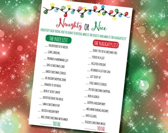 Adult Christmas Party Game, Naughty or Nice Game, Christmas Never Have ...