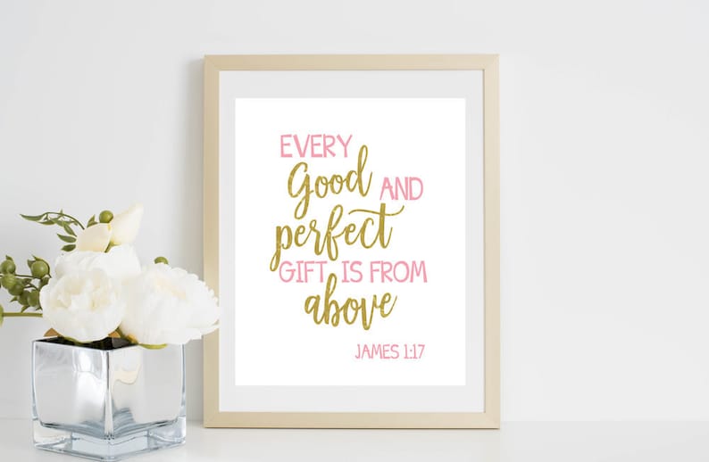 Every Good and Perfect Gift Comes From Above James 1:17 Wall Art, Bible ...