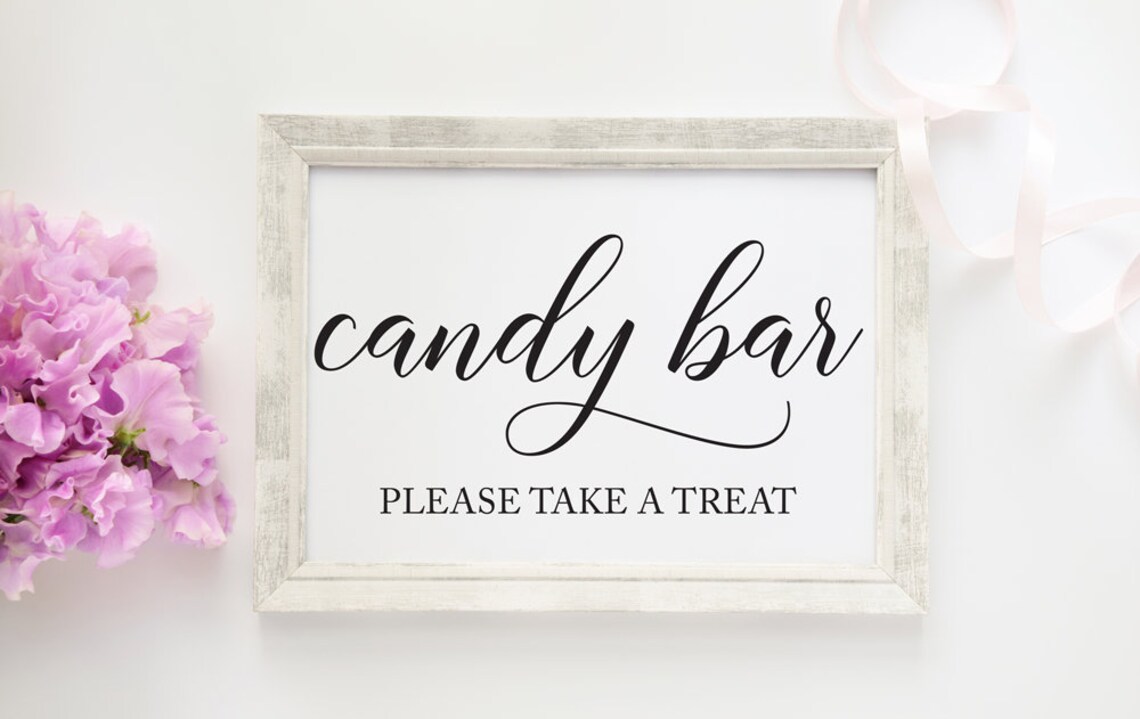 Candy Bar Sign Candy Bar Signs Candy Bar Wedding Wedding - Etsy